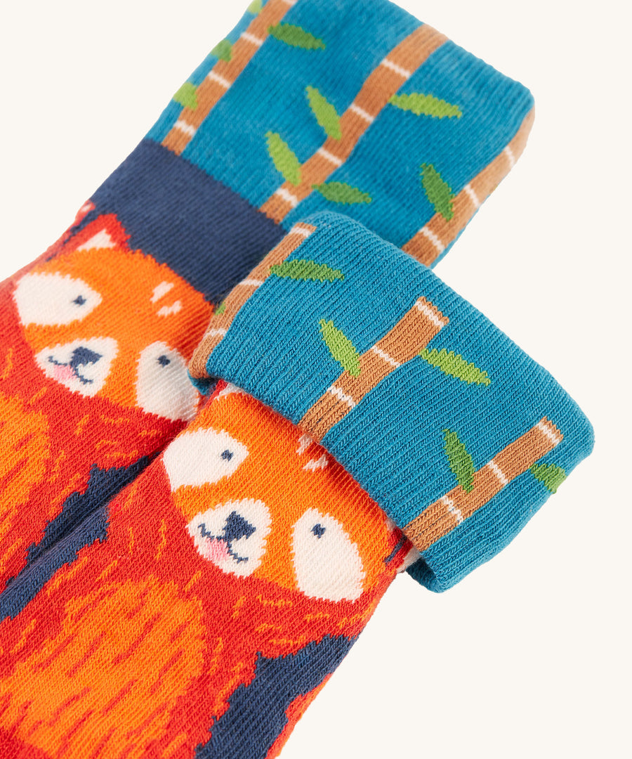 Frugi Fun Fold Over Socks - Red Panda 2 Pack – Babipur