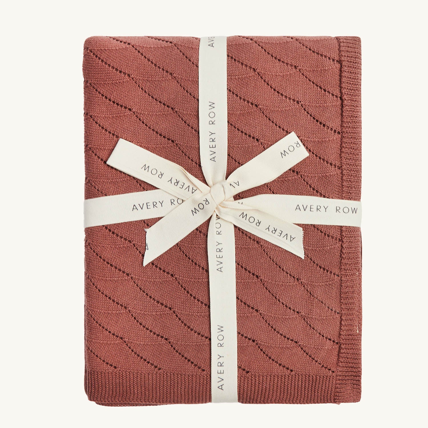 Avery Row Wave Knit Baby Blanket - Tawny Pink – Babipur