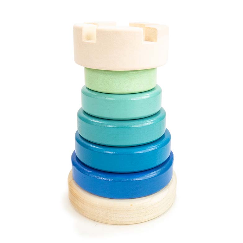Bajo Blue Rook Tower Wooden Stacking Toy – Babipur
