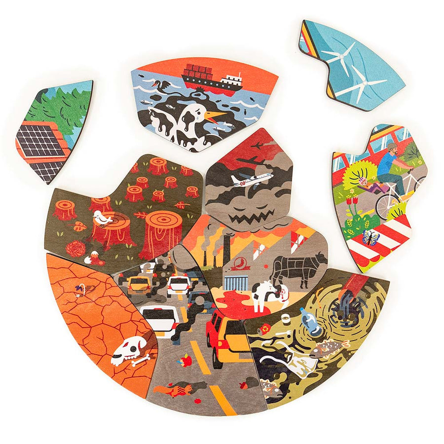 Bajo Wooden Let's Save Our Planet Climate Education Puzzle – Babipur