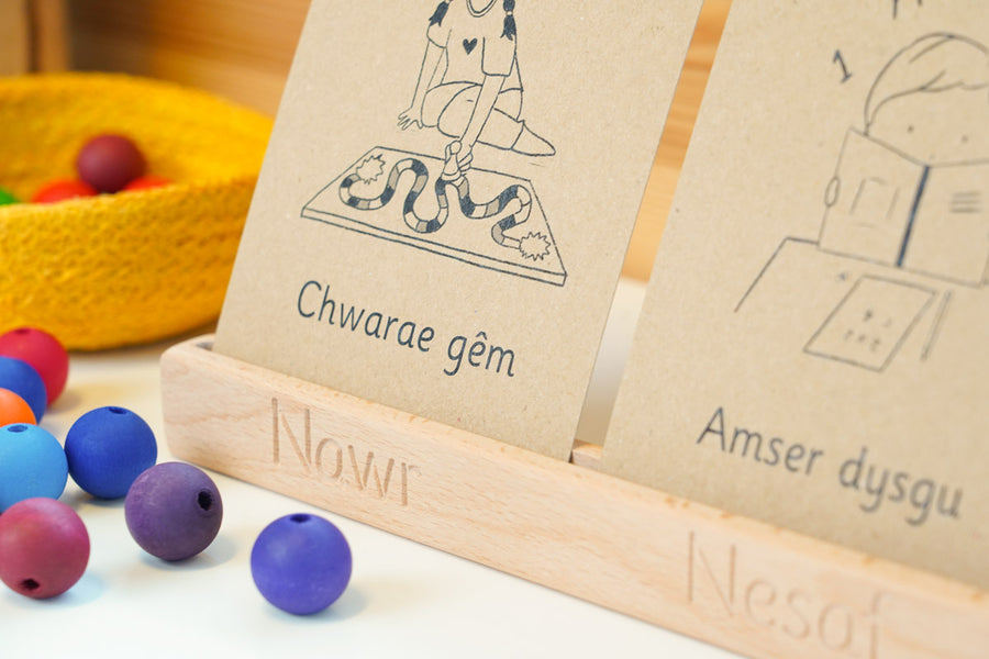 Coach House Daily Routine Flashcard Stand - Welsh – Babipur