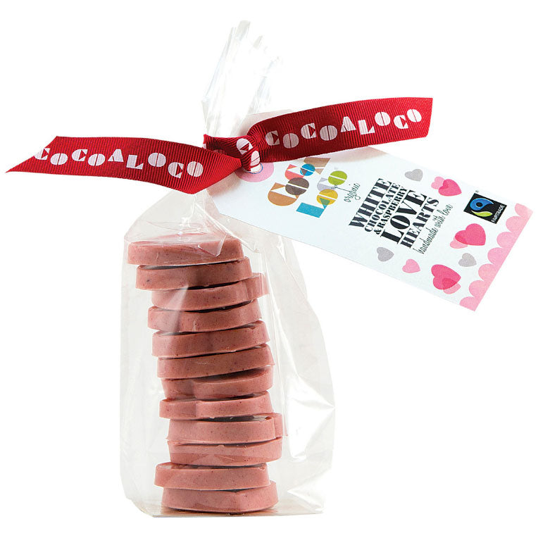 Cocoa Loco White Chocolate & Raspberry Love Hearts – Babipur