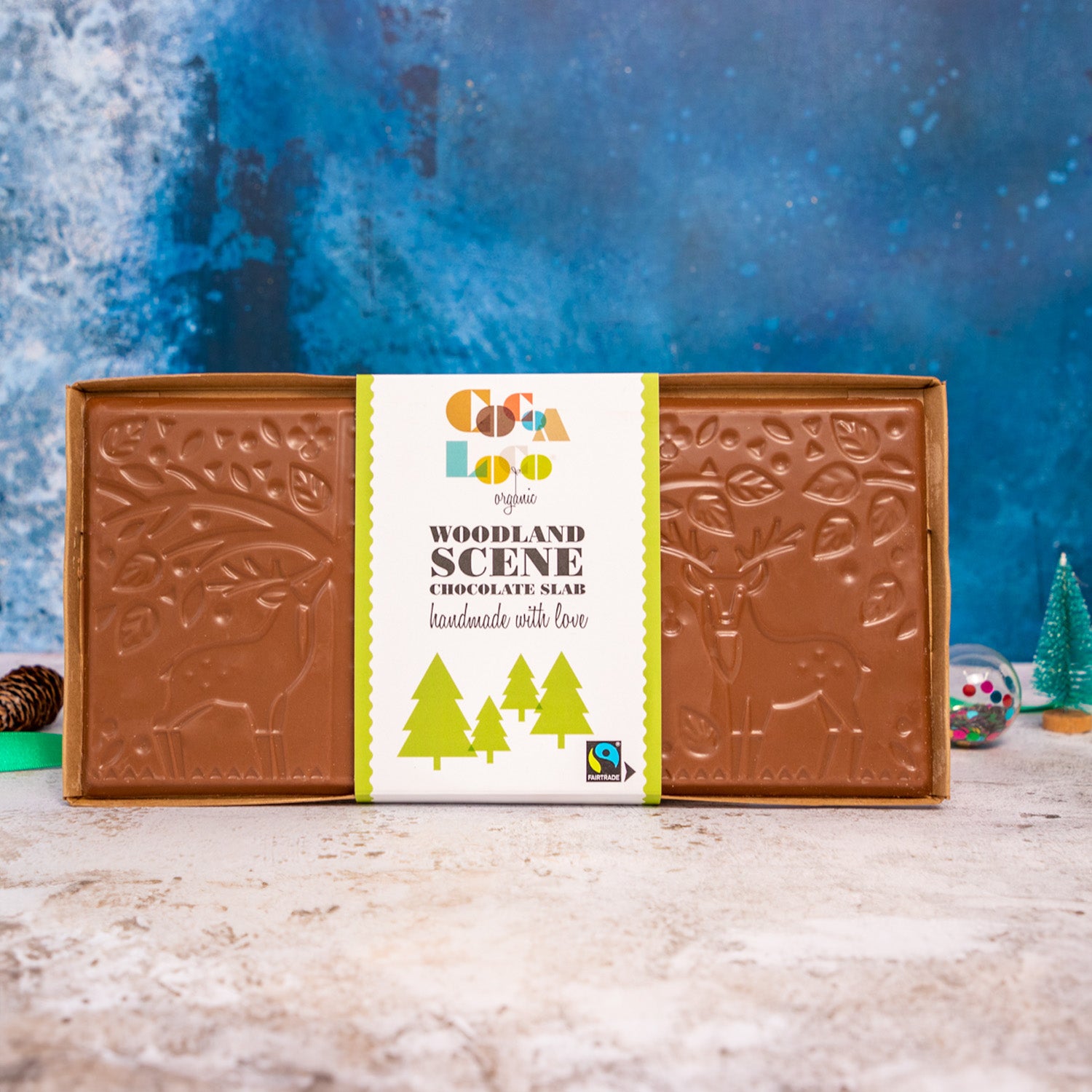 Cocoa Loco Fairtrade Milk Chocolate Christmas Slab 350g – Babipur