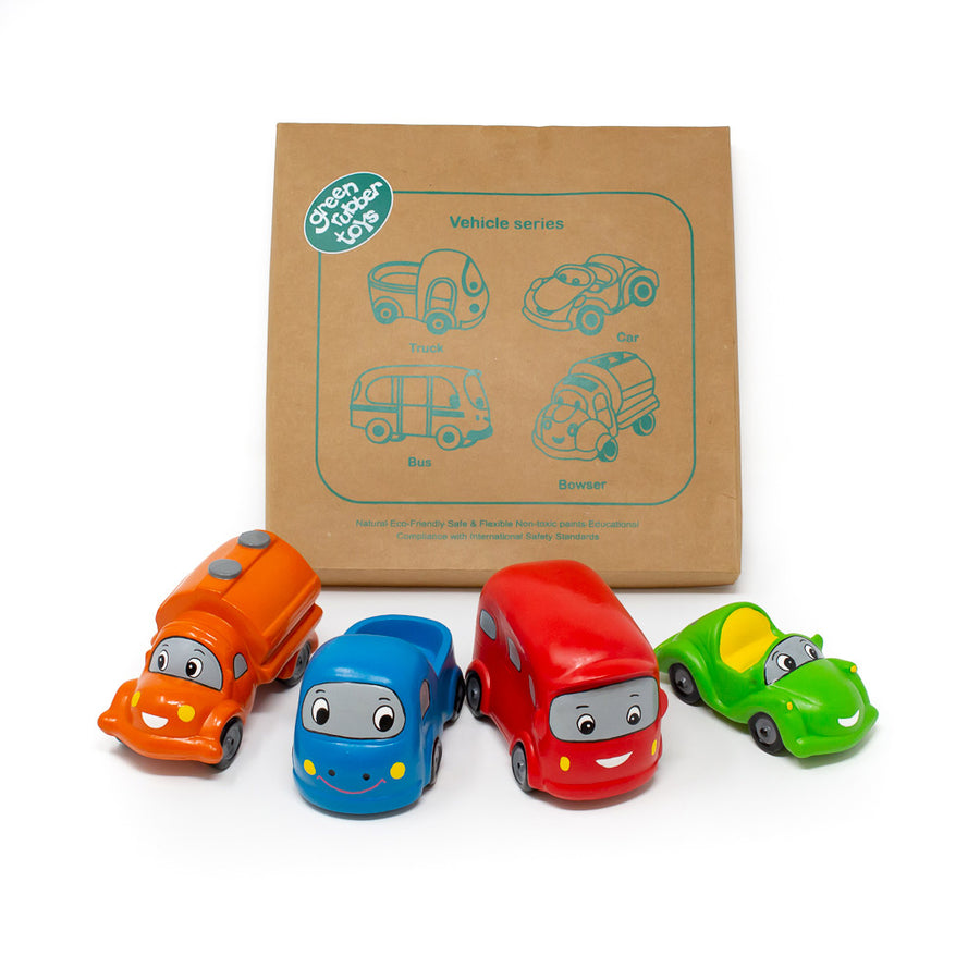 Green Rubber Toys Mini Vehicles Set – Babipur