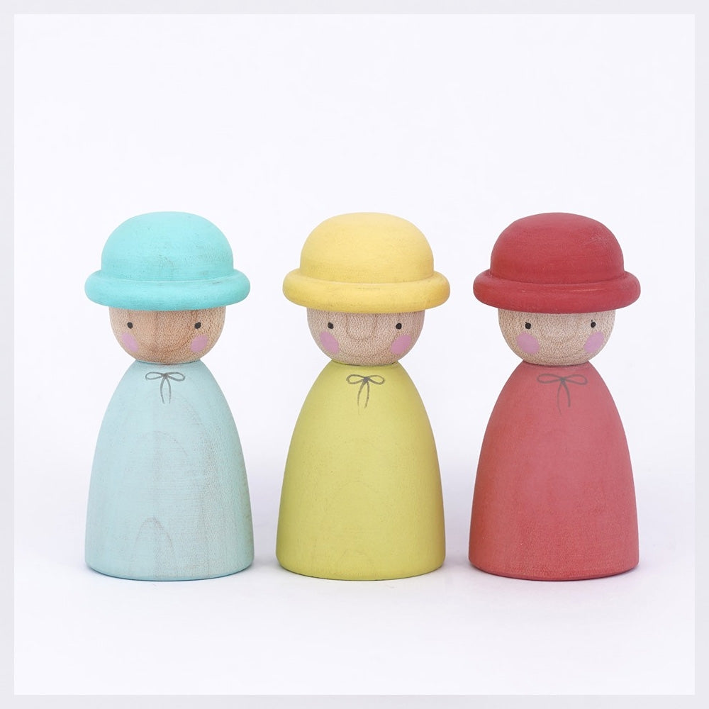 Peepul Three Hatters Peg Dolls – Babipur