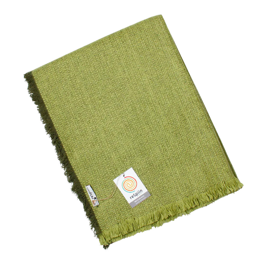 ReSpiin Large Recycled Wool Throw - Fern Green – Babipur