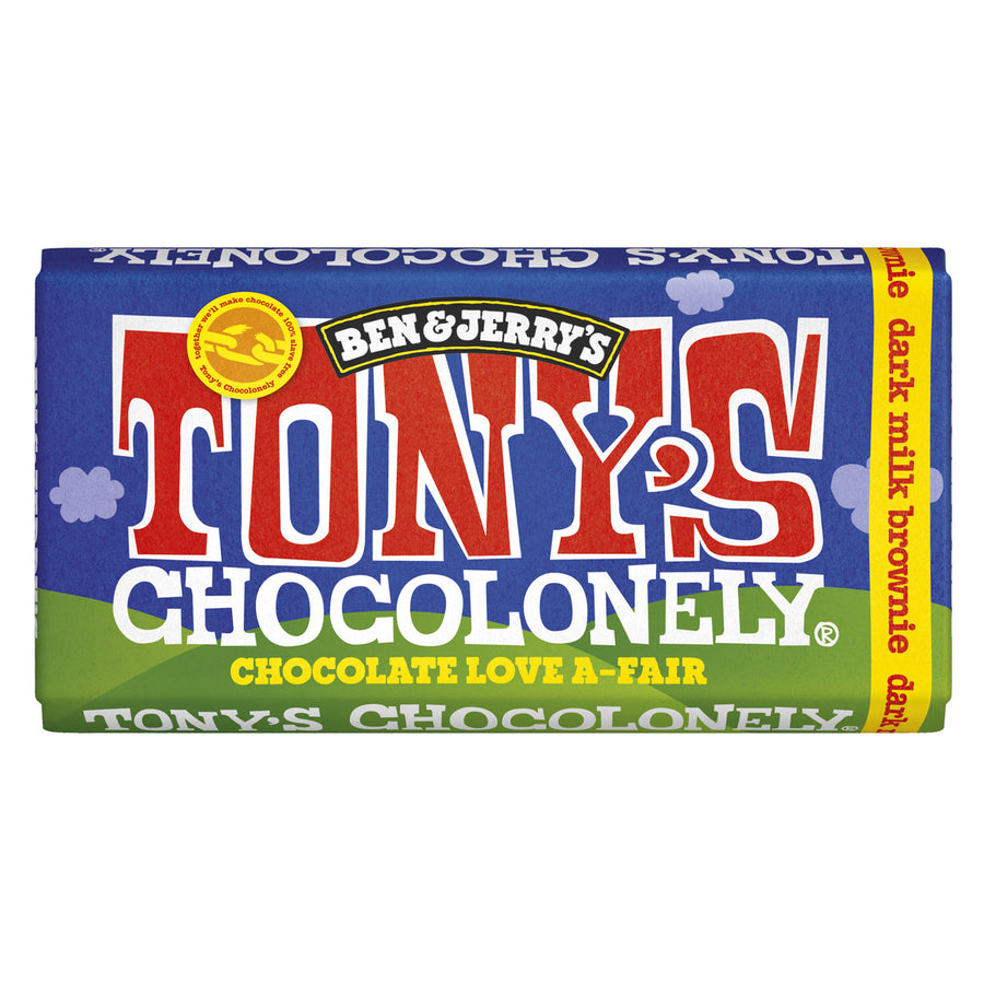 Tony's Chocolonely Ben & Jerry's Fairtrade Dark Milk Brownie Bar 180g ...