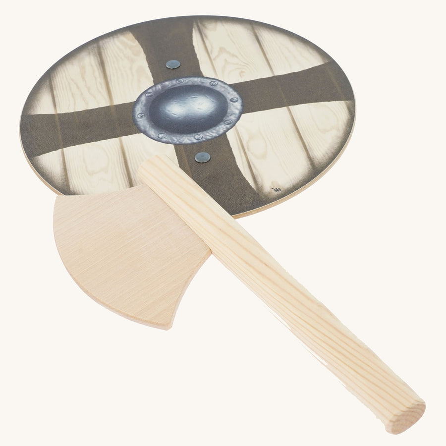 Vah Ragnar Mini Viking Wooden Toy Shield & Axe Set – Babipur