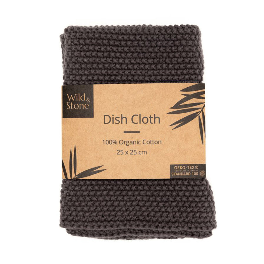 Wild & Stone Organic Cotton Dish Cloth - Slate Grey – Babipur